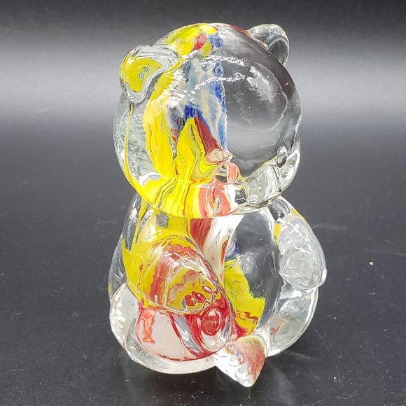 Source Unknown | Art | Clear Red Yellow Blue Sitting Teddy Bear Art ...